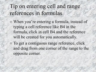 3 Formulas, Ranges, Functions.ppt