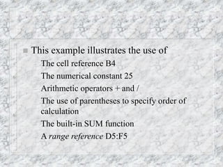 3 Formulas, Ranges, Functions.ppt