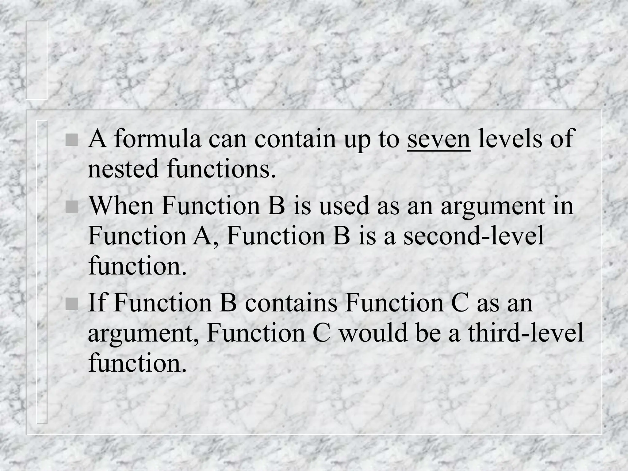 3 Formulas Ranges Functions Ppt
