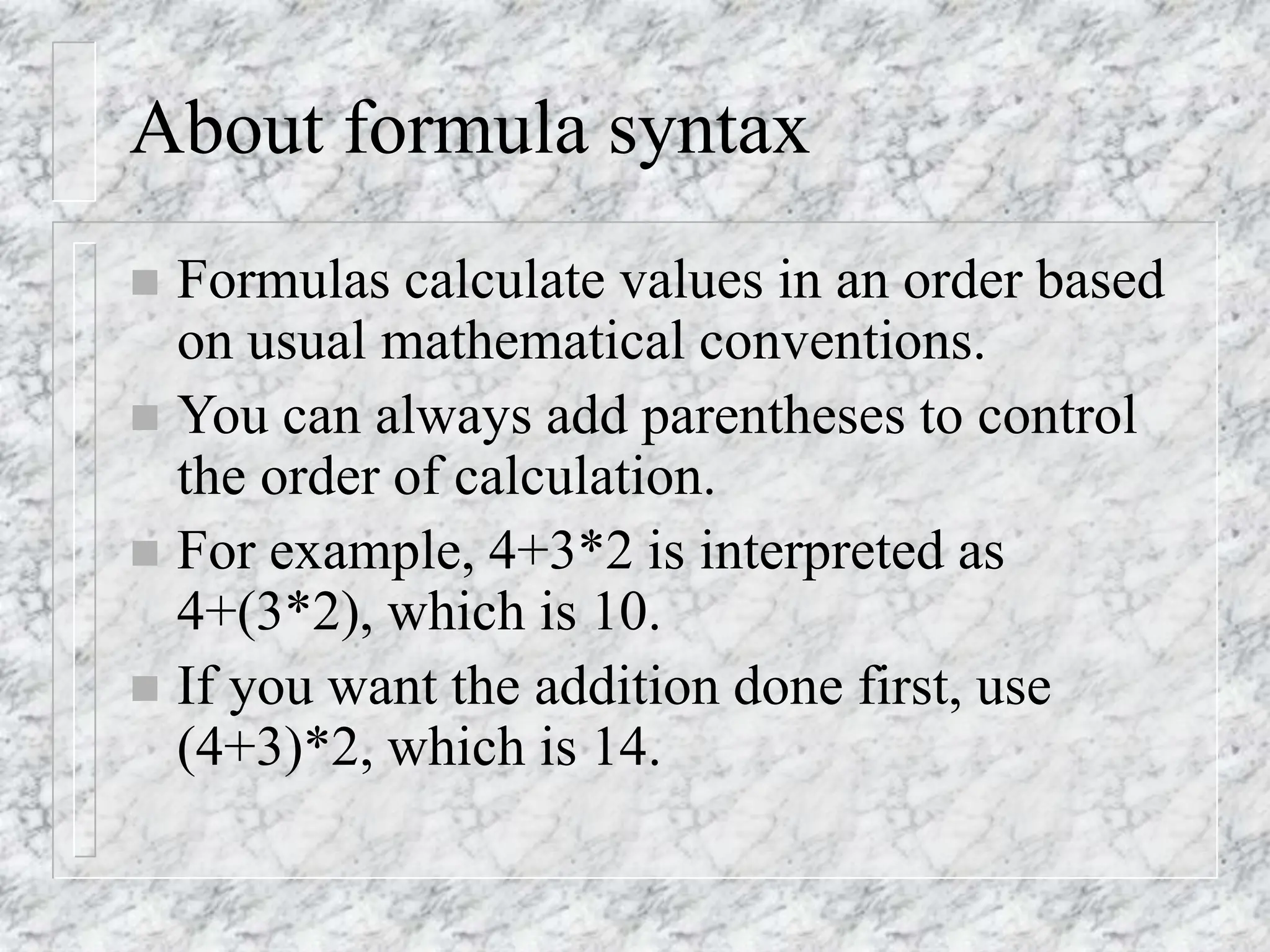 3 Formulas, Ranges, Functions.ppt