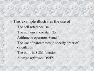 3 Formulas, Ranges, Functions.ppt
