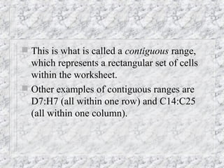 3 Formulas, Ranges, Functions.ppt presentación de excel basico | PPT
