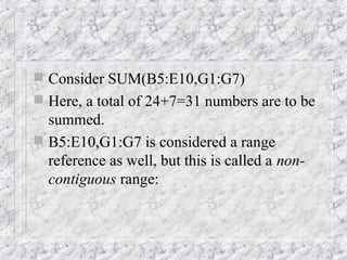 3 Formulas, Ranges, Functions.ppt presentación de excel basico | PPT