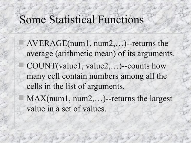 3 Formulas, Ranges, Functions.ppt presentación de excel basico | PPT