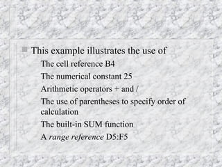 3 Formulas, Ranges, Functions.ppt presentación de excel basico | PPT