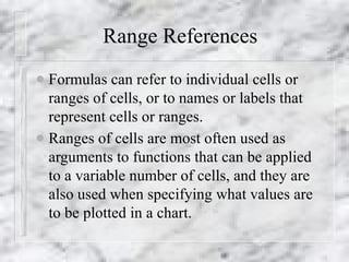 3 Formulas, Ranges, Functions. jkvncoerlvw;f | PPTX