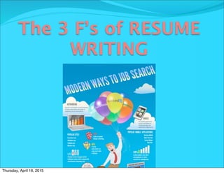 3 f's of resume writing prsnt | PDF