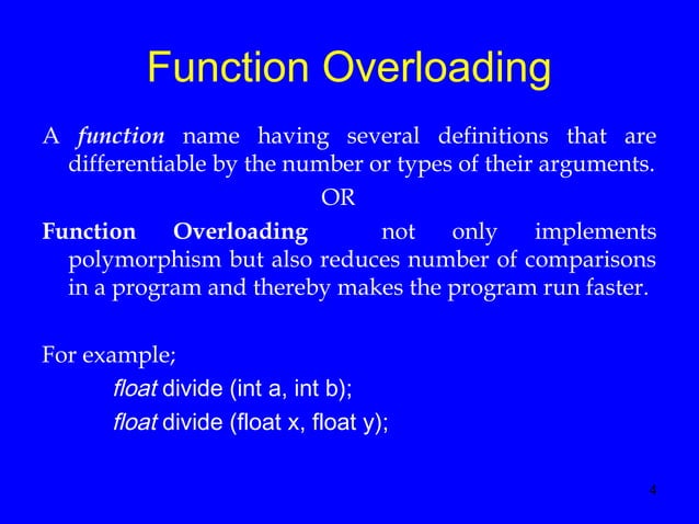 3 Function Overloading | PPT