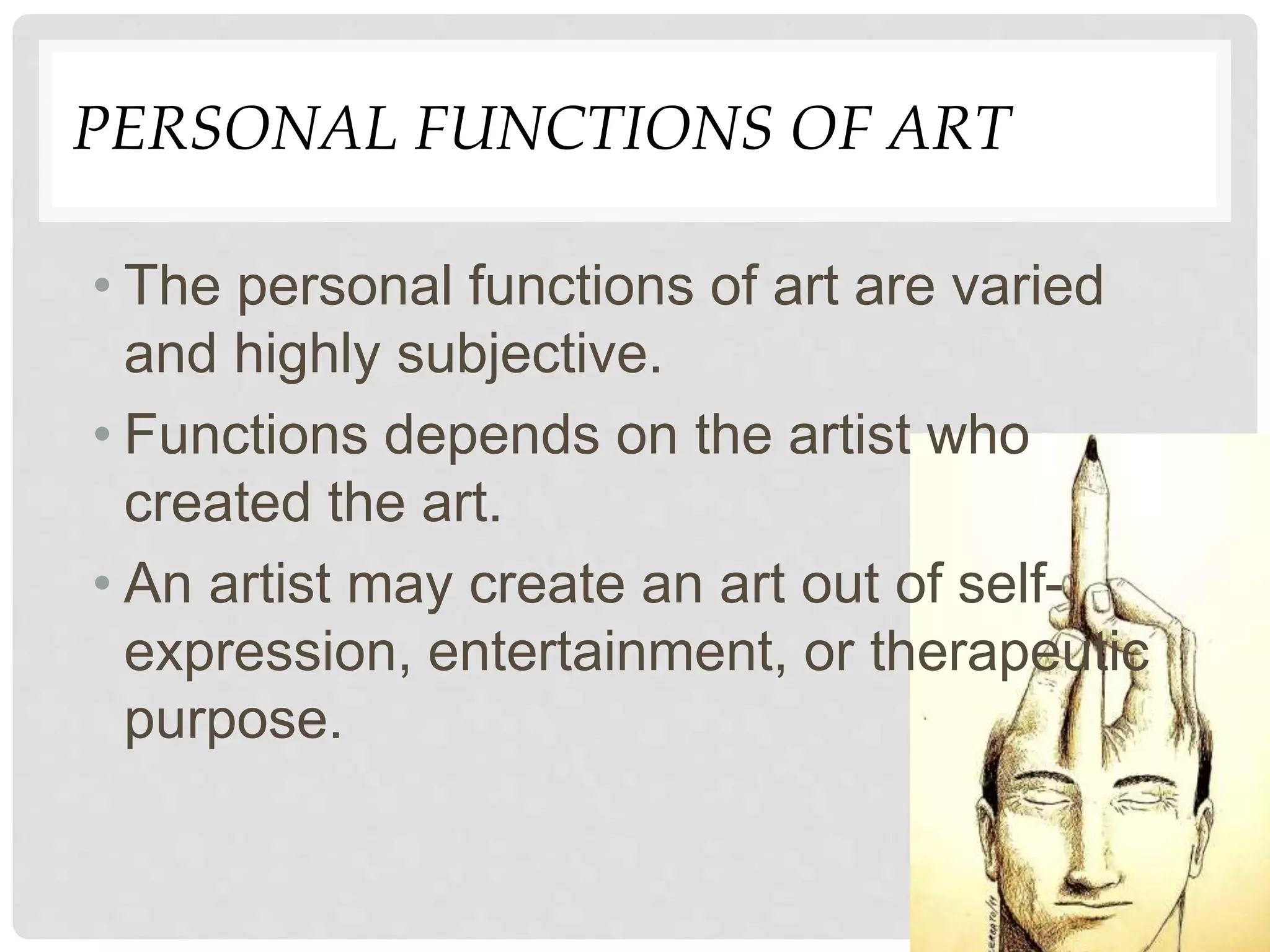 Functions and Philosophical Perspectives on Art | PPTX