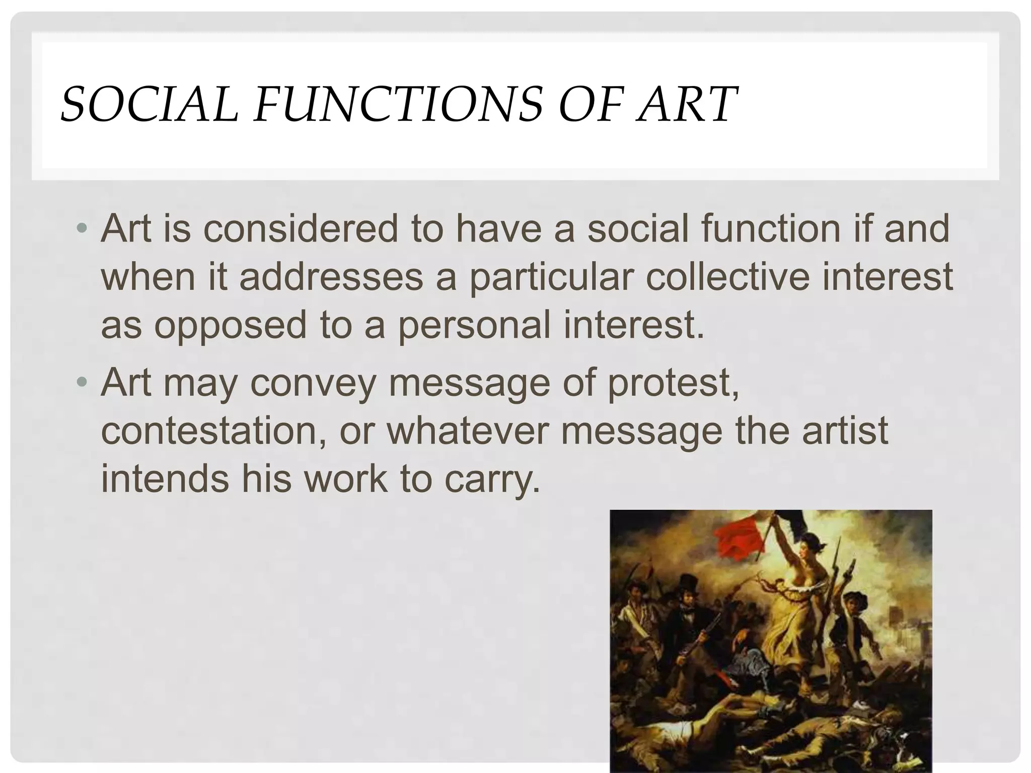 Functions and Philosophical Perspectives on Art | PPTX