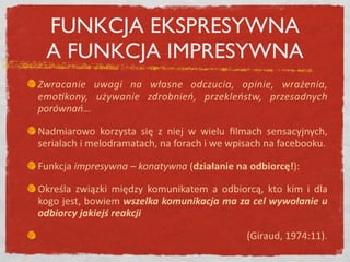 Lingwistyka 3: funkcje jakobsona | PPT