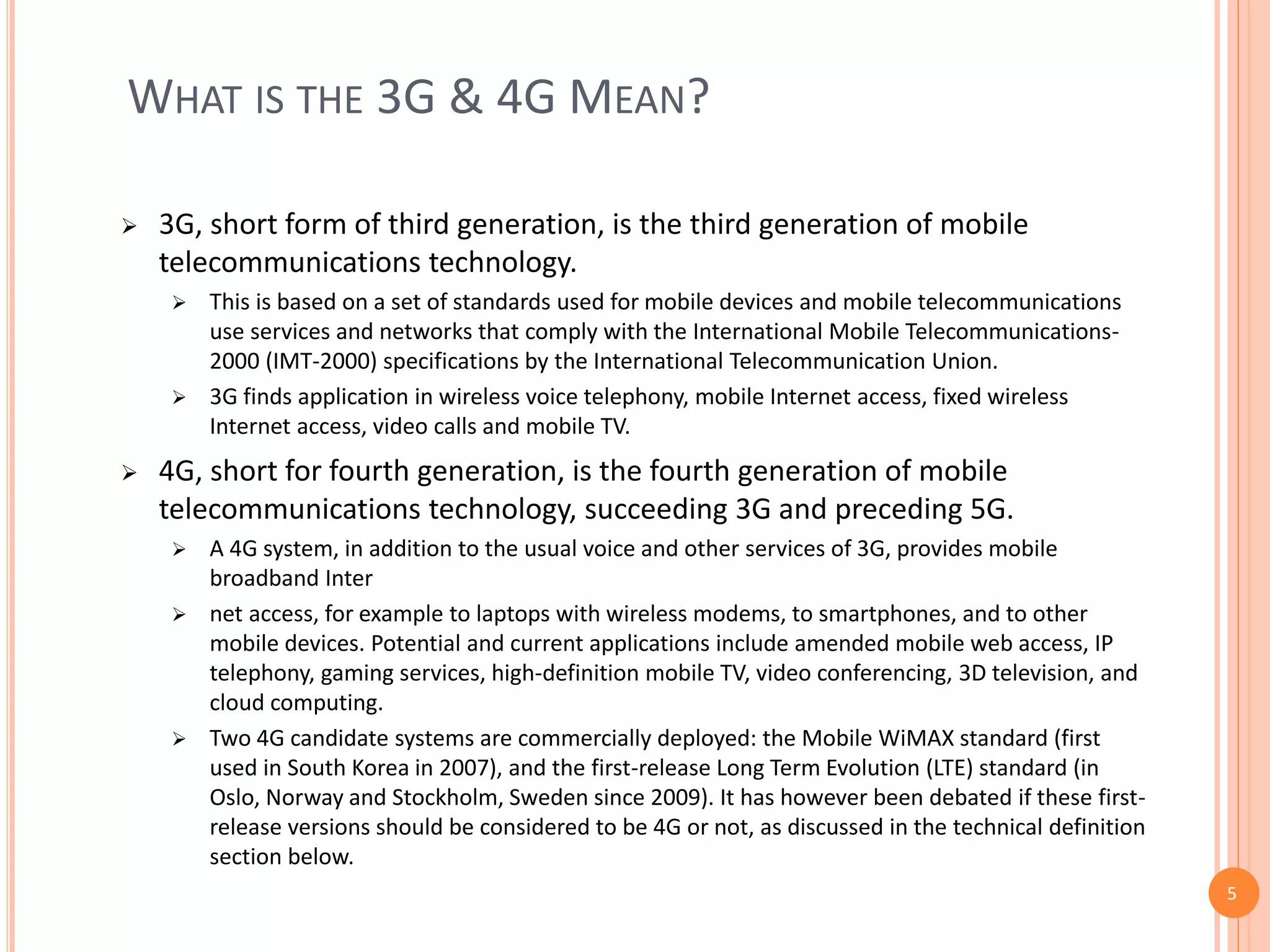 3G & 4G Network | PPTX