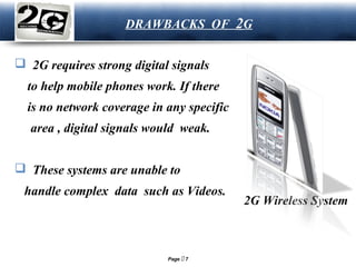 Presentation on 1G/2G/3G/4G/5G/Cellular & Wireless Technologies | PPT