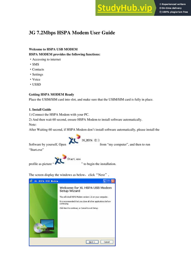 3G 7.2Mbps HSPA Modem User Guide | PDF