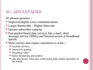 3 g and 4g 3g techologies | PPT