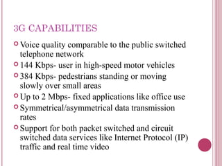 3 g and 4g 3g techologies | PPT