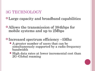 3 g and 4g 3g techologies | PPT