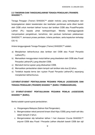 GARIS PANDUAN PENTAULIAHAN SHASSIC ASSESSOR | PDF