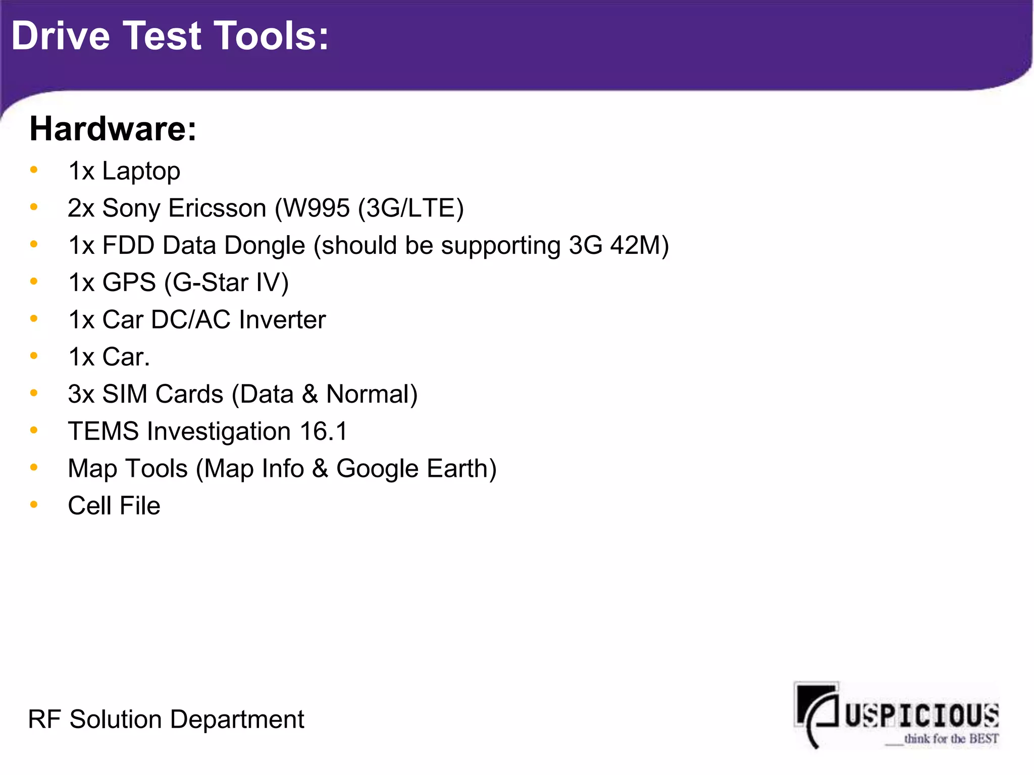 3G drive test procedure (SSV) by Md Joynal Abaden | PPSX