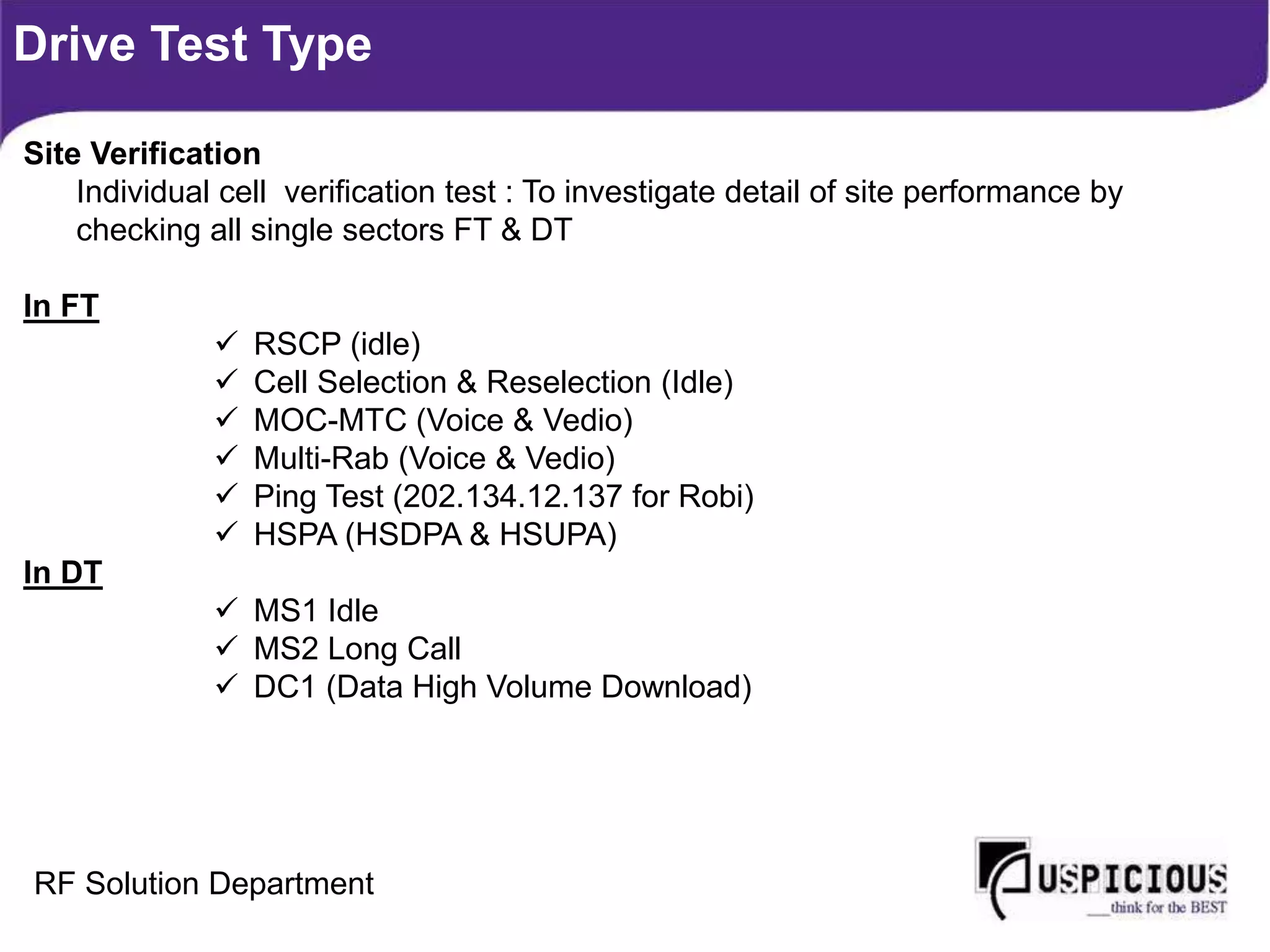 3G drive test procedure (SSV) by Md Joynal Abaden | PPSX