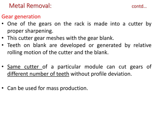 gear and thread manufacturing,metal cutting,manufacturing processes ...