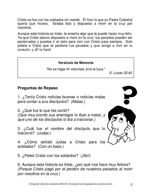 Oracion De Jesus En El Huerto De Getsemani Para Niños - Actividad del Niño