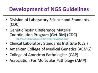 Next Generation Sequencing (NGS) in the Clinic | PPT