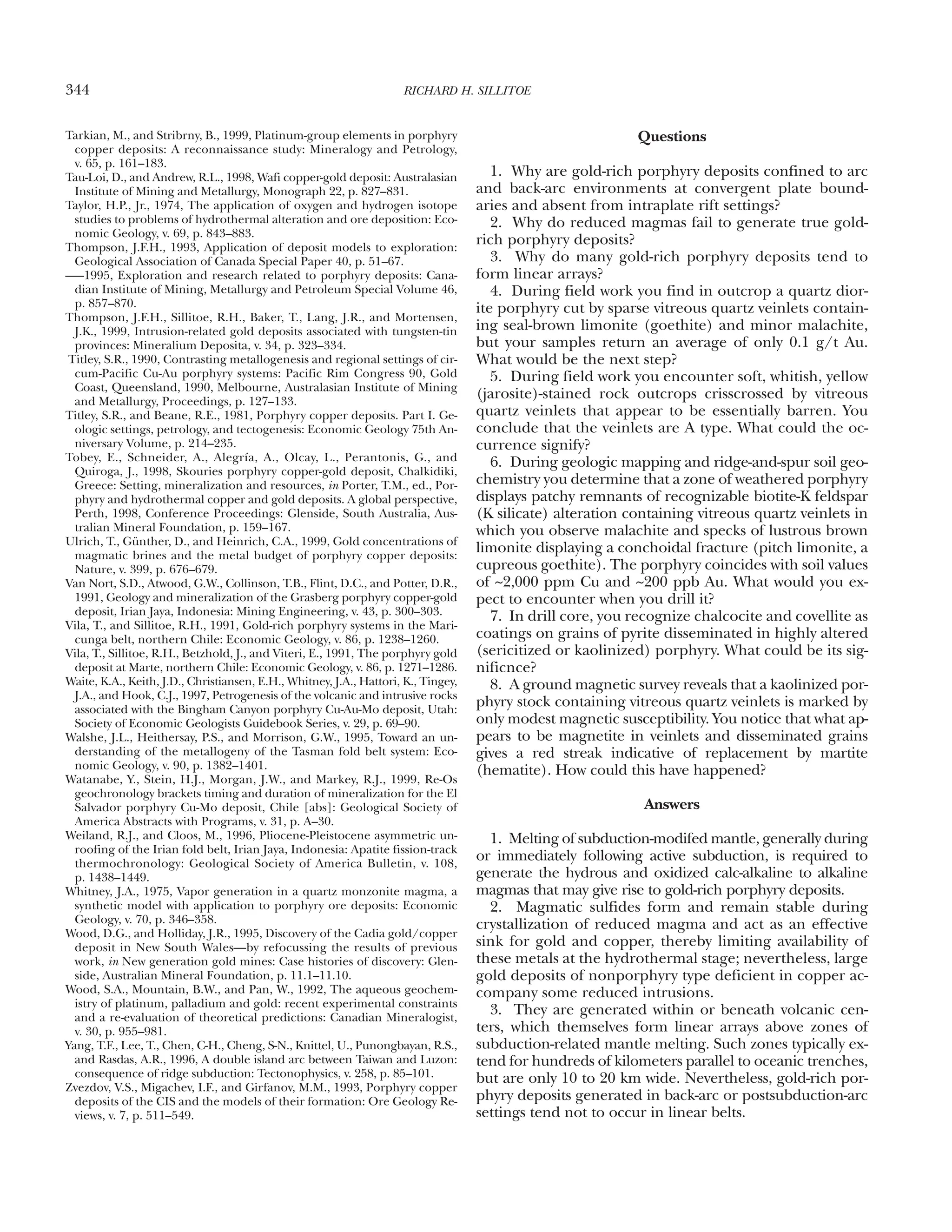 (3) Gold-Rich porphyry deposits, descriptive and genetic models and ...