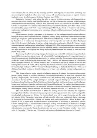 The integration of multiple intelligences theory and TAI cooperative ...