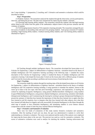 The integration of multiple intelligences theory and TAI cooperative ...