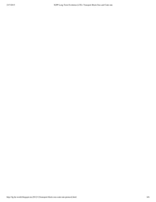 3 gpp long term evolution (lte) transport block size and code rate | PDF