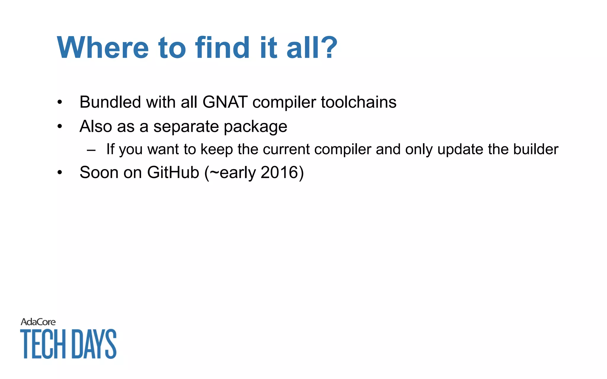 Tech Days 2015 Multi Language Programming With Gprbuild Pptx Programming Languages Computing