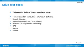 WCDMA Tems Parameters Investigation and Drive Testing | PPT