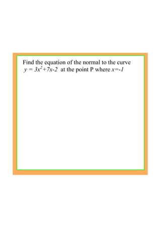 IB Maths . Gradient at a point. Tangent and normal lines | PDF