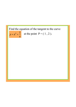 IB Maths . Gradient at a point. Tangent and normal lines | PDF