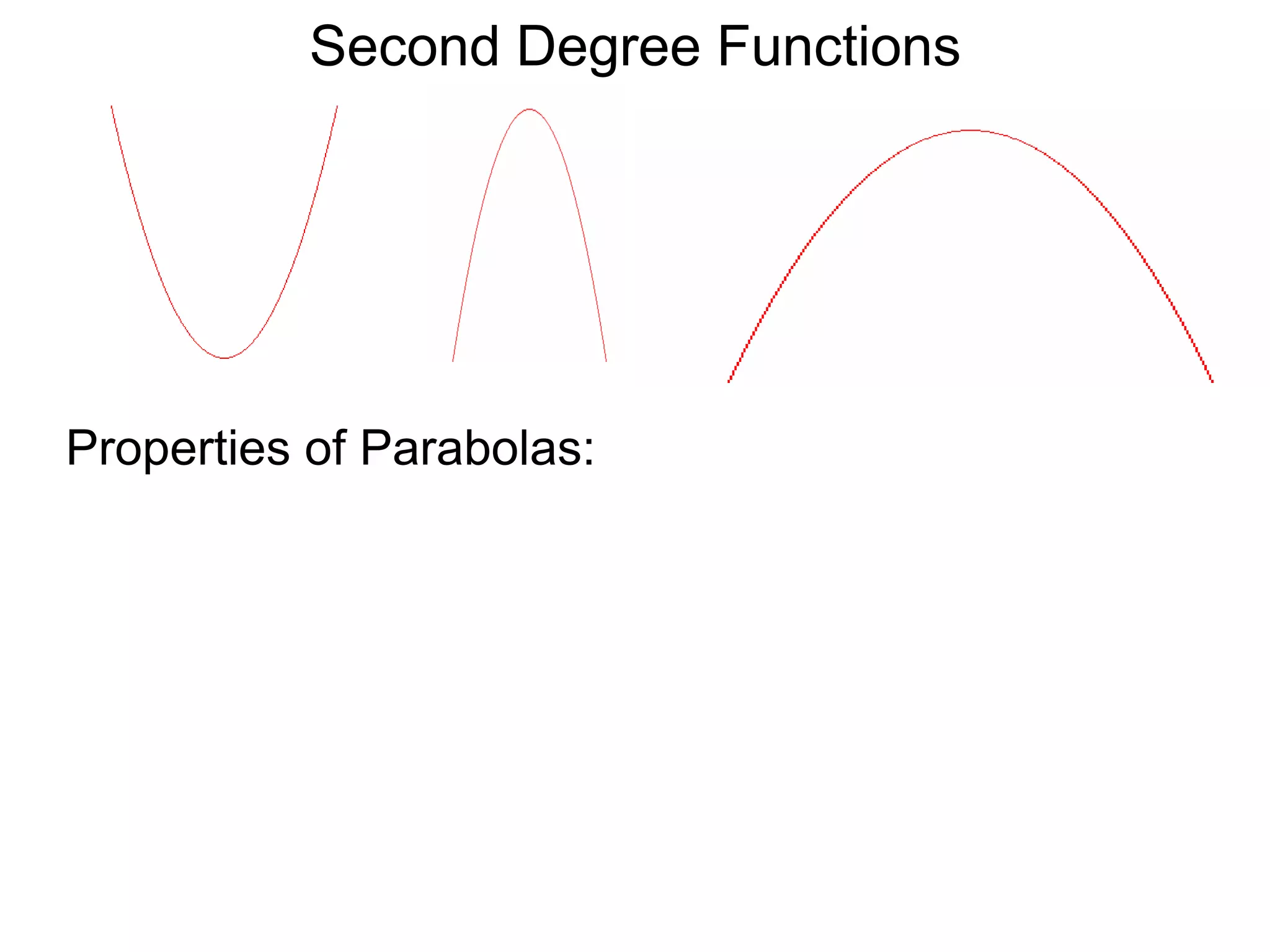 3 graphs of second degree functions x | PPT