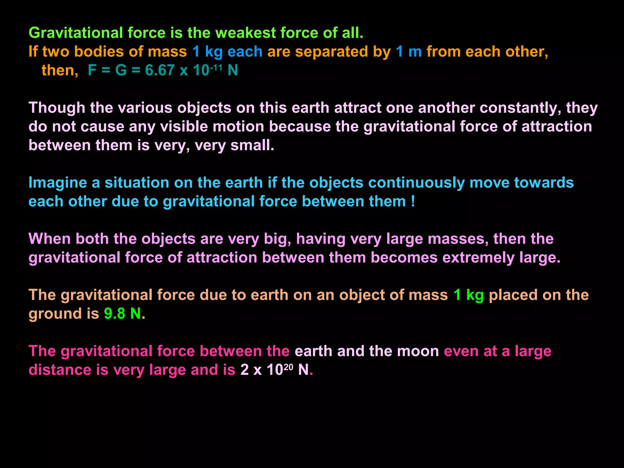 gravitation class 9 | PPT