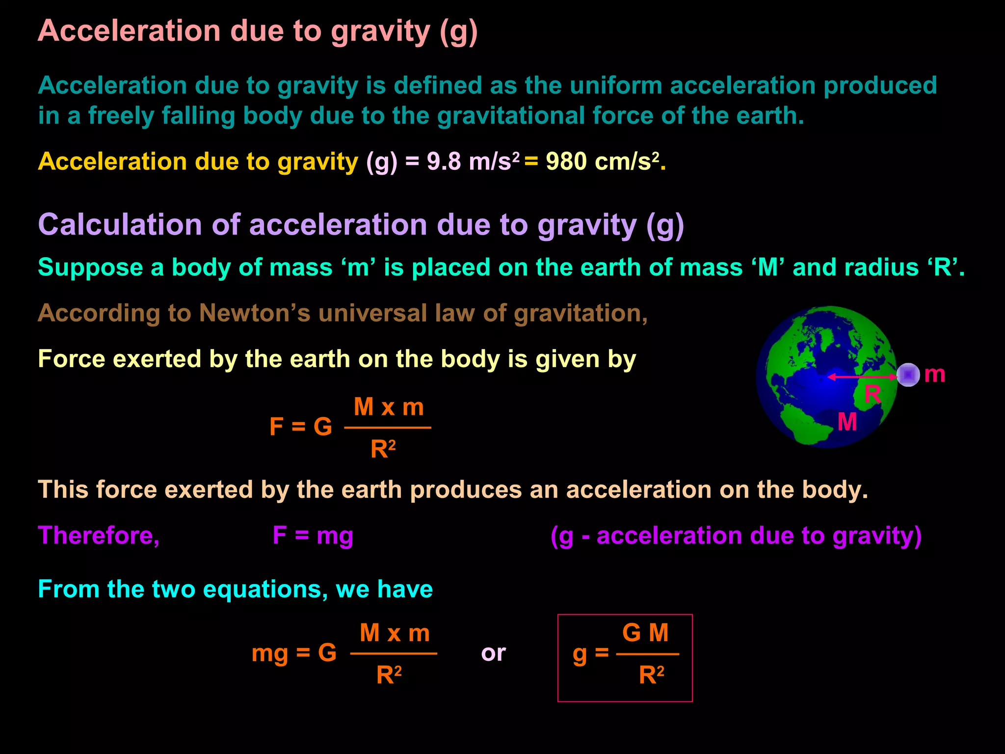 gravitation class 9 | PPT