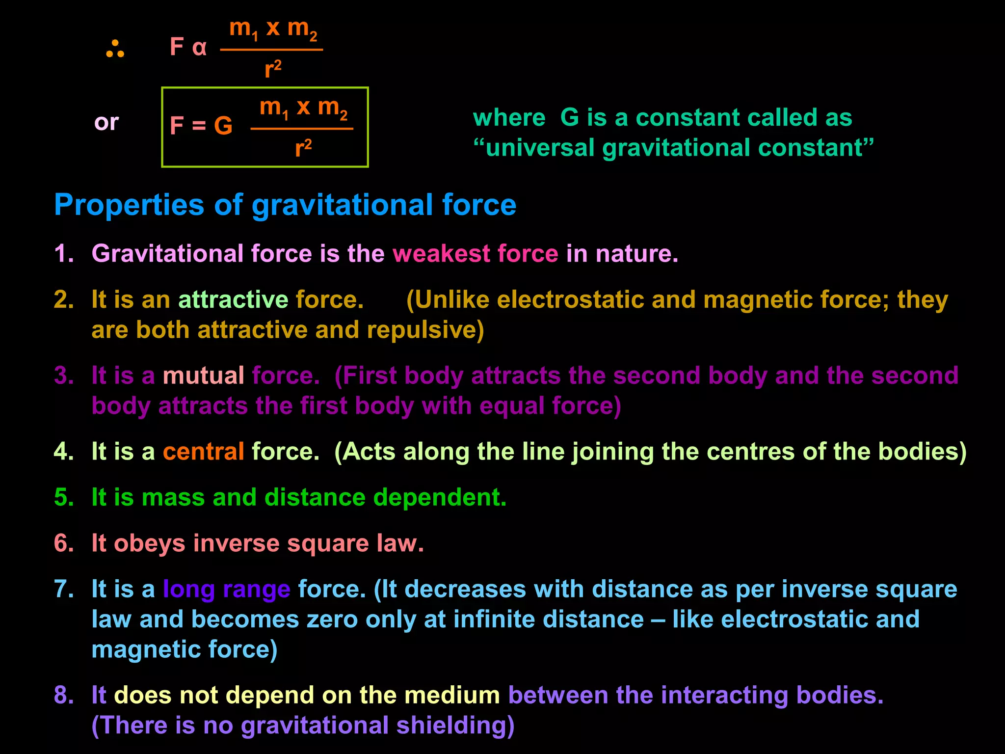 gravitation class 9 | PPT