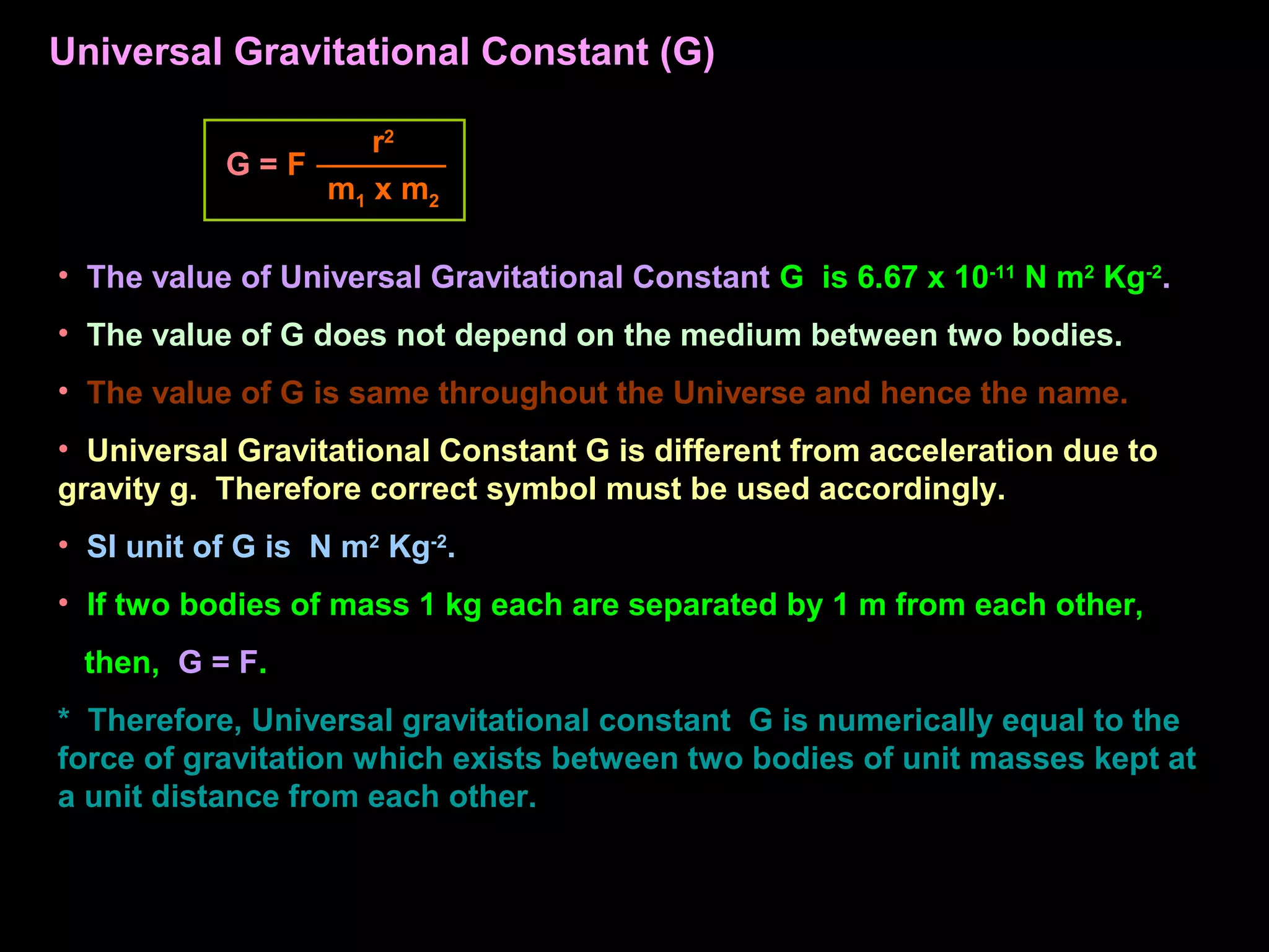 gravitation class 9 | PPT