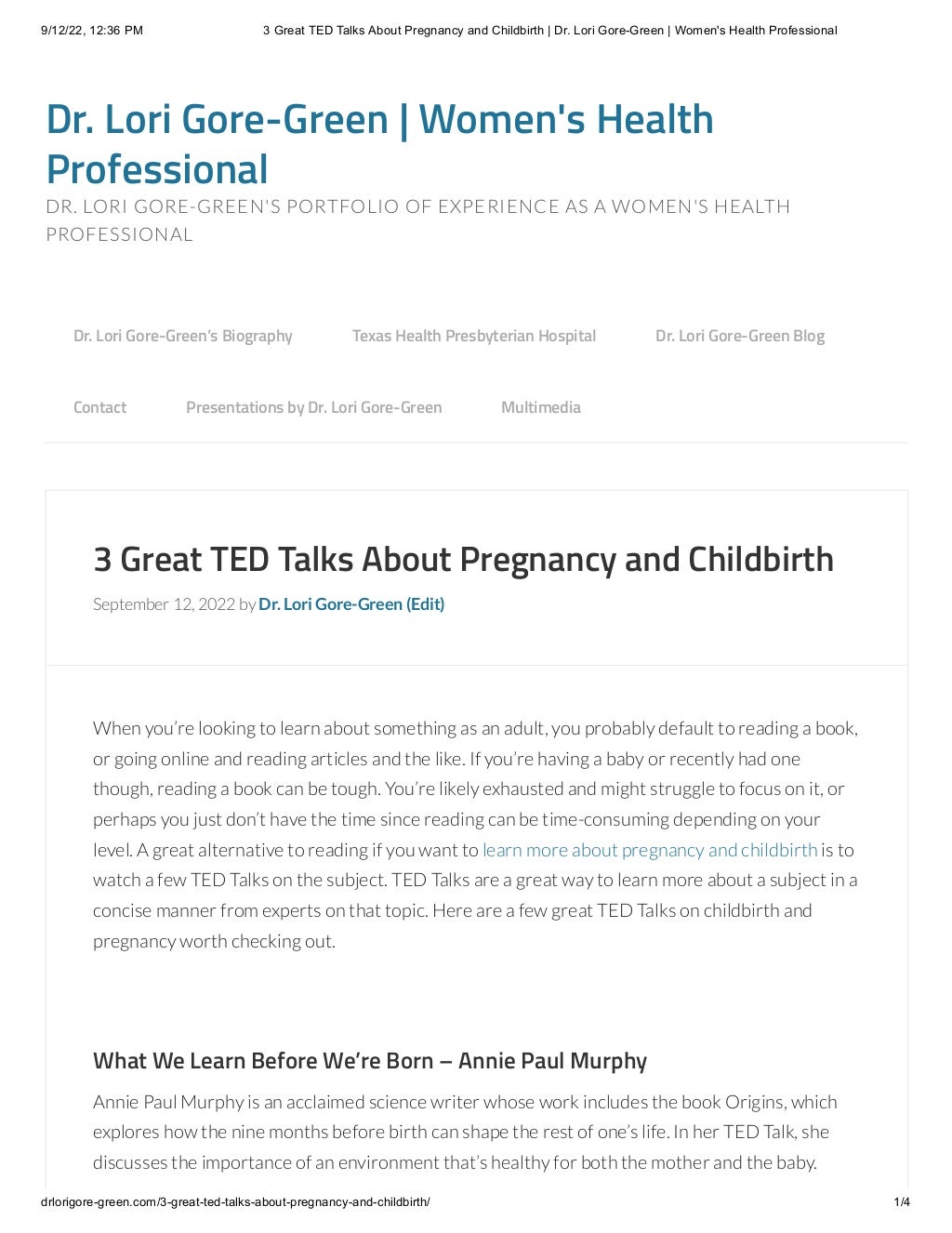 3 Great TED Talks About Pregnancy and Childbirth | PDF