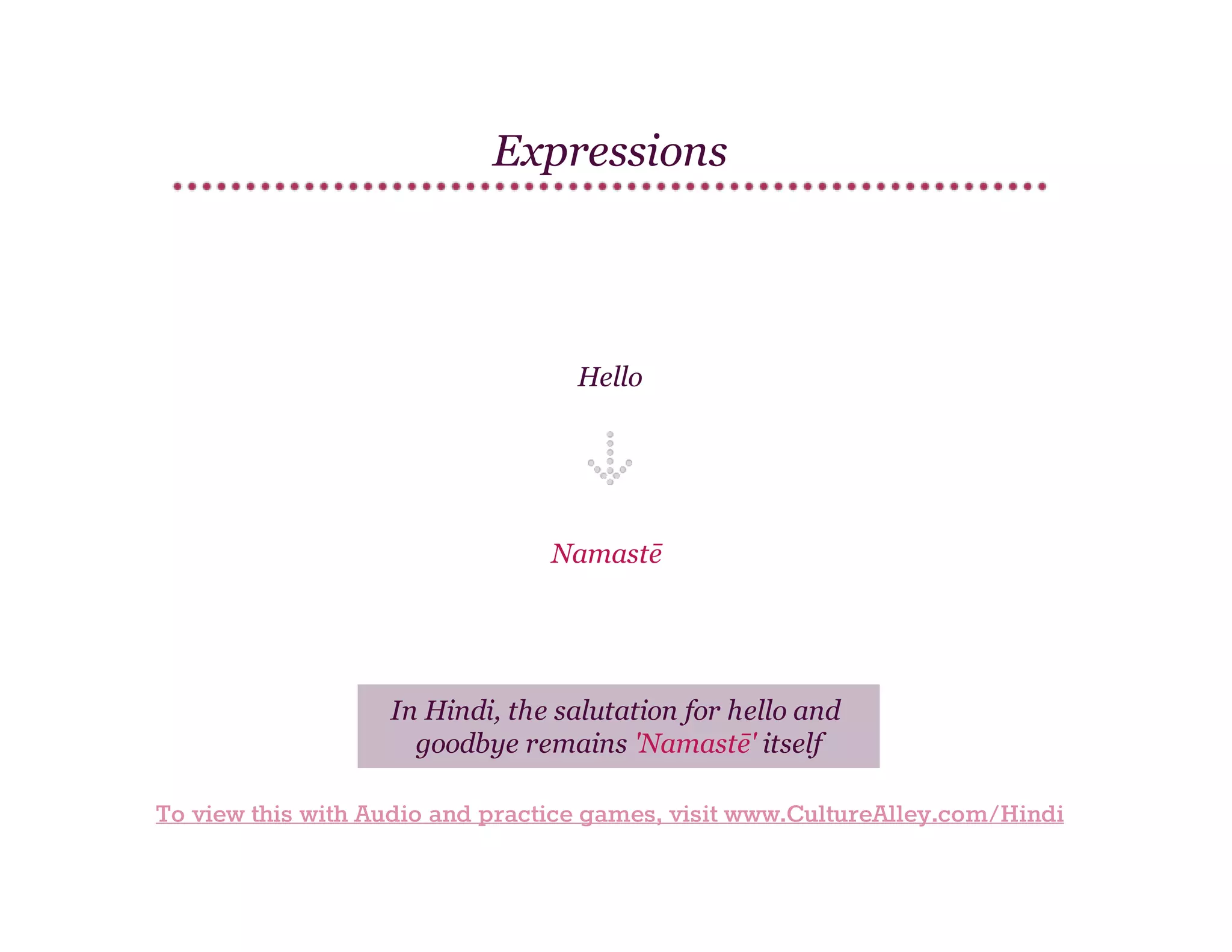 Basic Hindi | Lesson 3 | Greetings | PDF