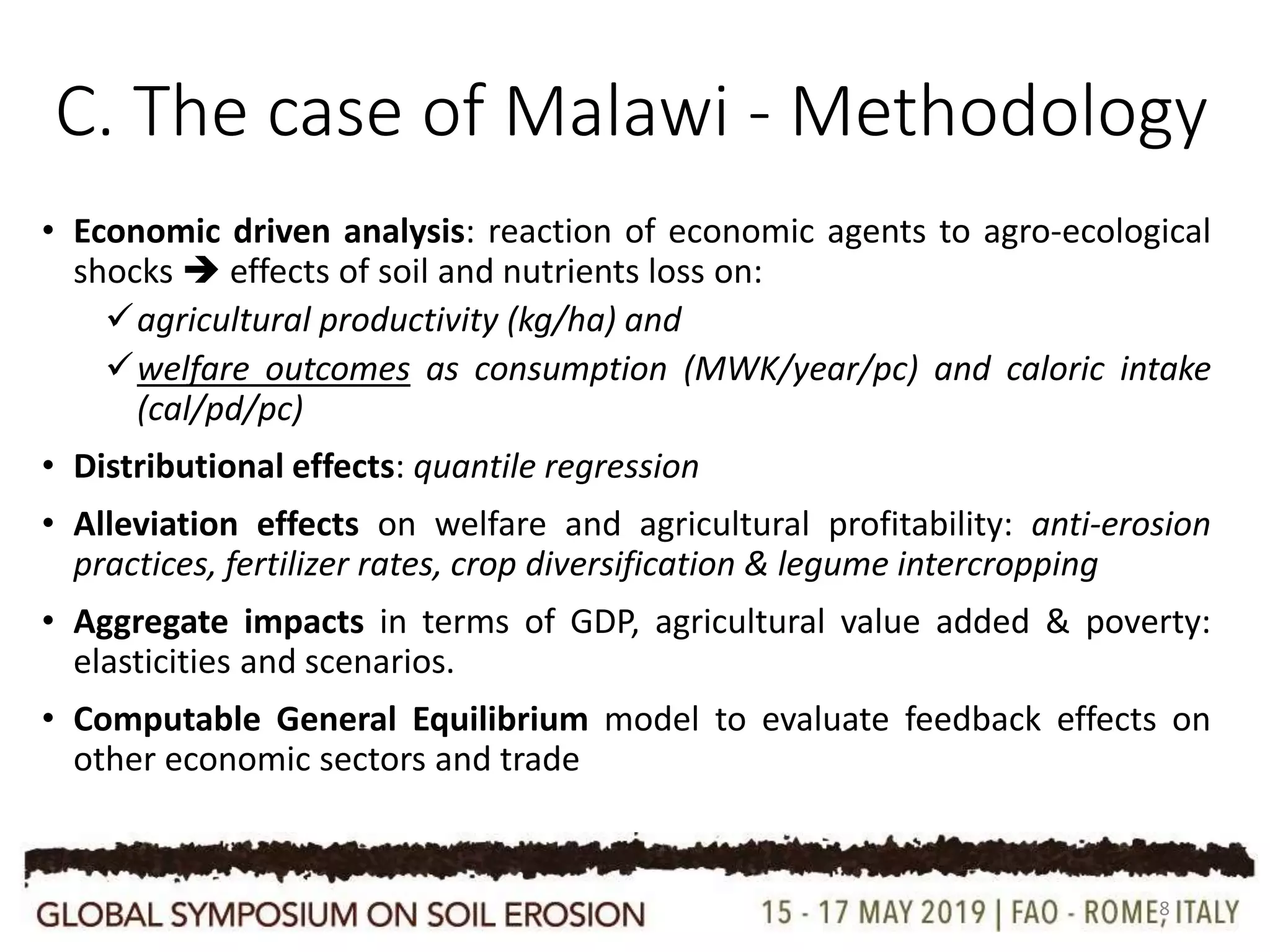 Economic assessment of Soil erosion in Malawi | PPT