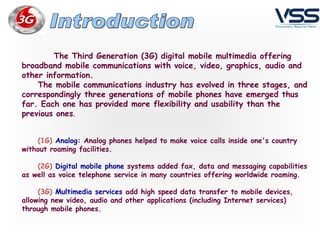 3 G Technology from VSS Technologies | PPT