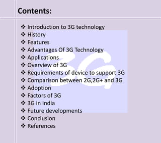 Introduction to 3G technology | PPTX