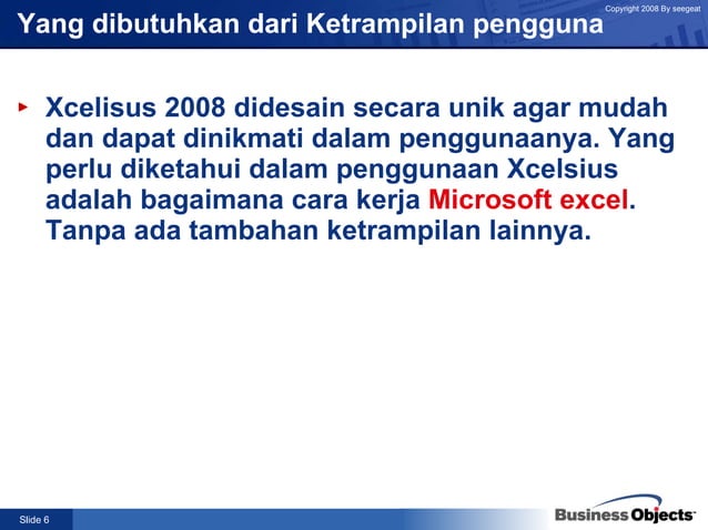 Xcelsius engage Presentation by dashboardcafe.com