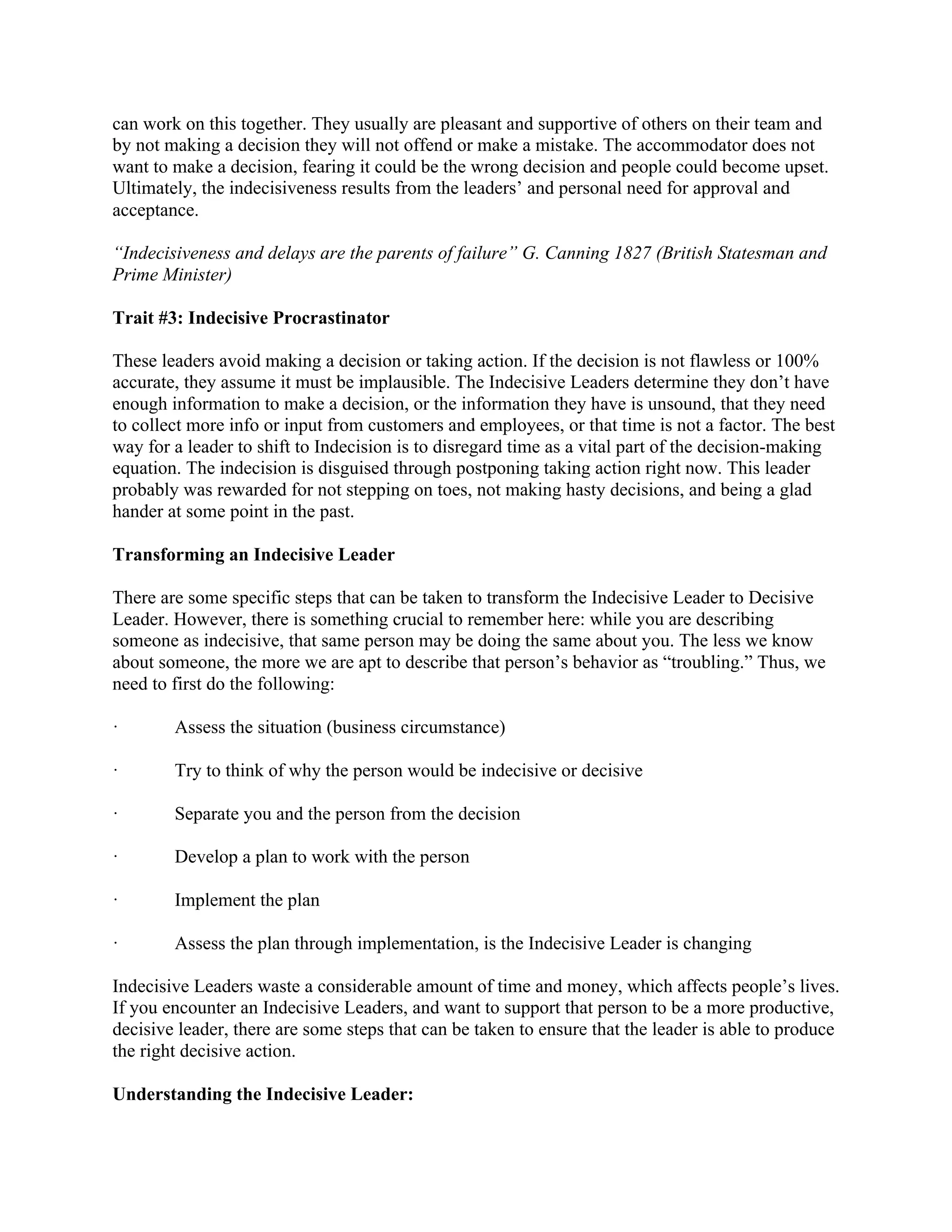 3 Habits of Indecisive Leaders | PDF