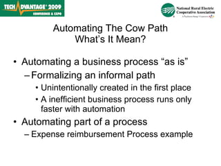 Automating The Cow Path | PPT