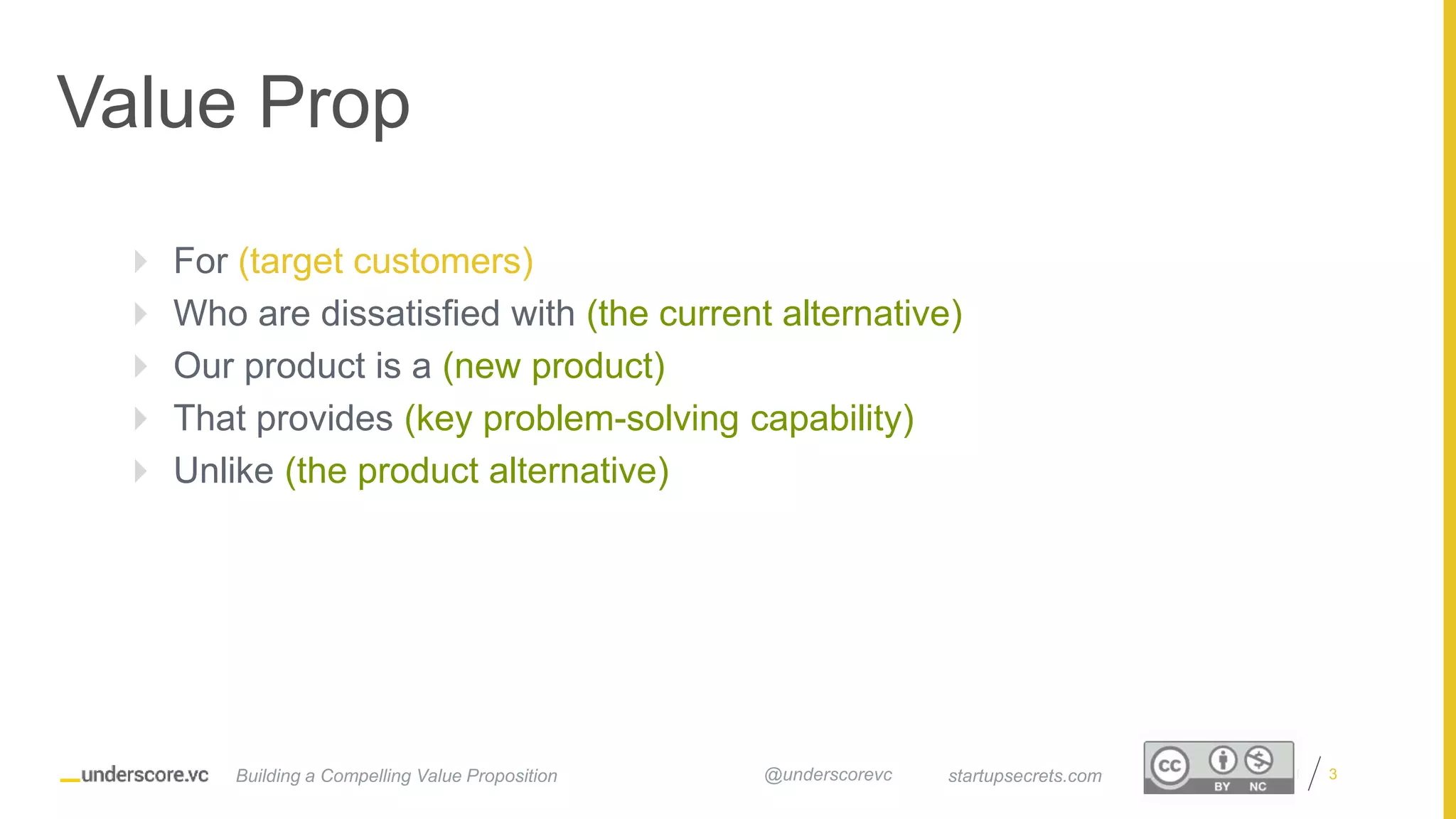 Startup Secrets Building A Compelling Value Proposition Pptx