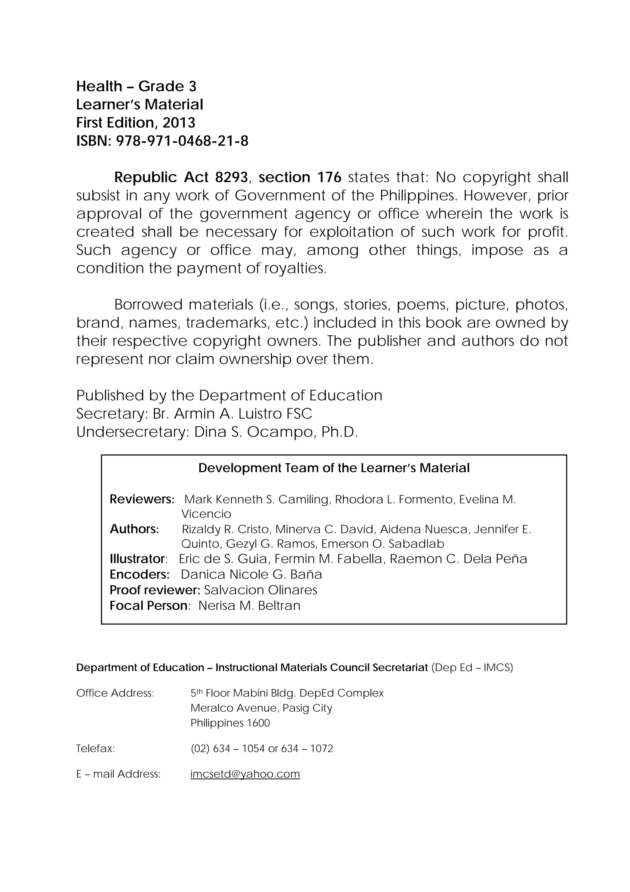 HEALTH 3 LEARNER'S MANUAL 4TH Q. | PDF